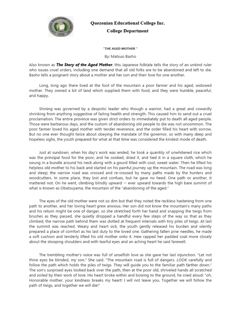 The Aged Mother | PDF