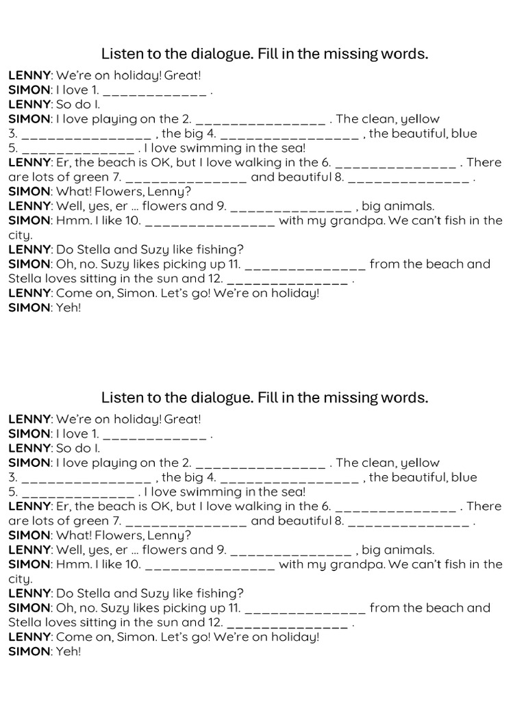 Unit 12 Lesson 1 Listening Exercise | PDF