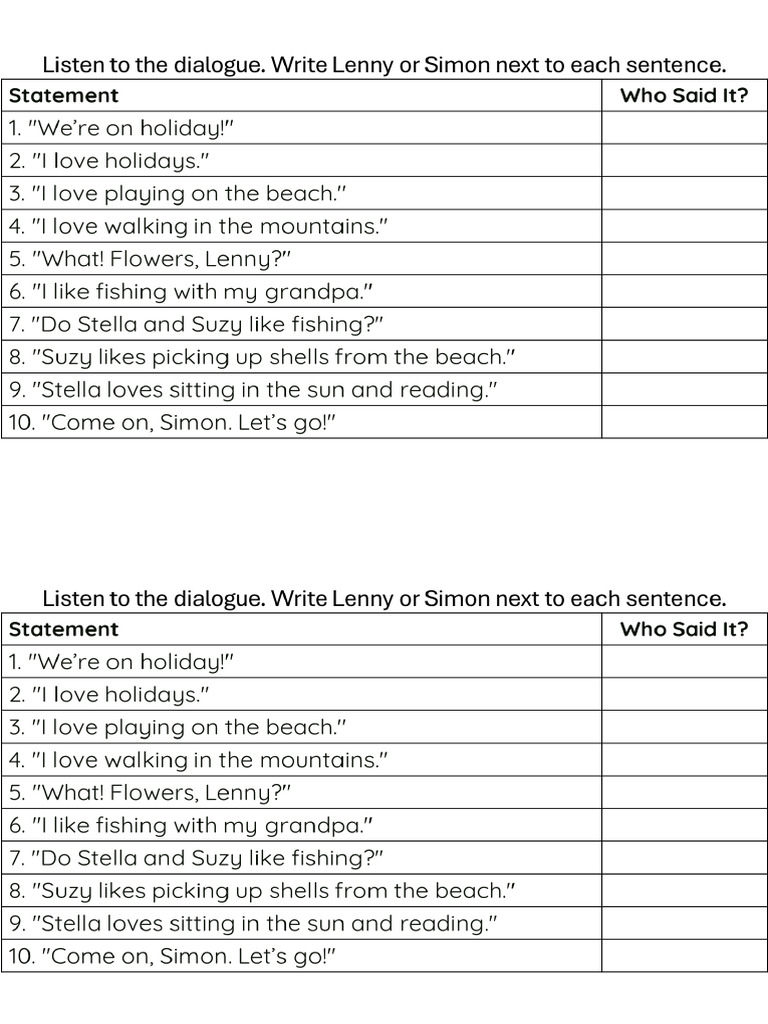 Unit 12 Lesson 1 Listening Exercise 1 | PDF