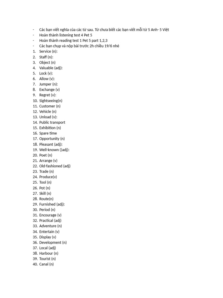 PET 5 Test Preparation Tasks | PDF