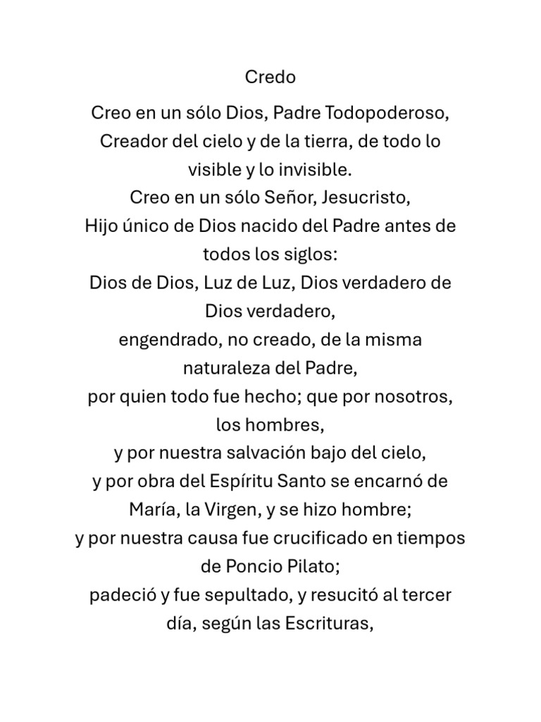 Credo de la Iglesia Católica | PDF