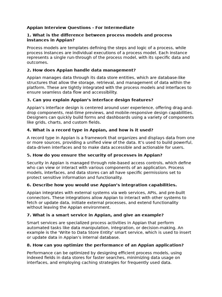 Appian Interview Questions | PDF | Business Process Management | Mobile App