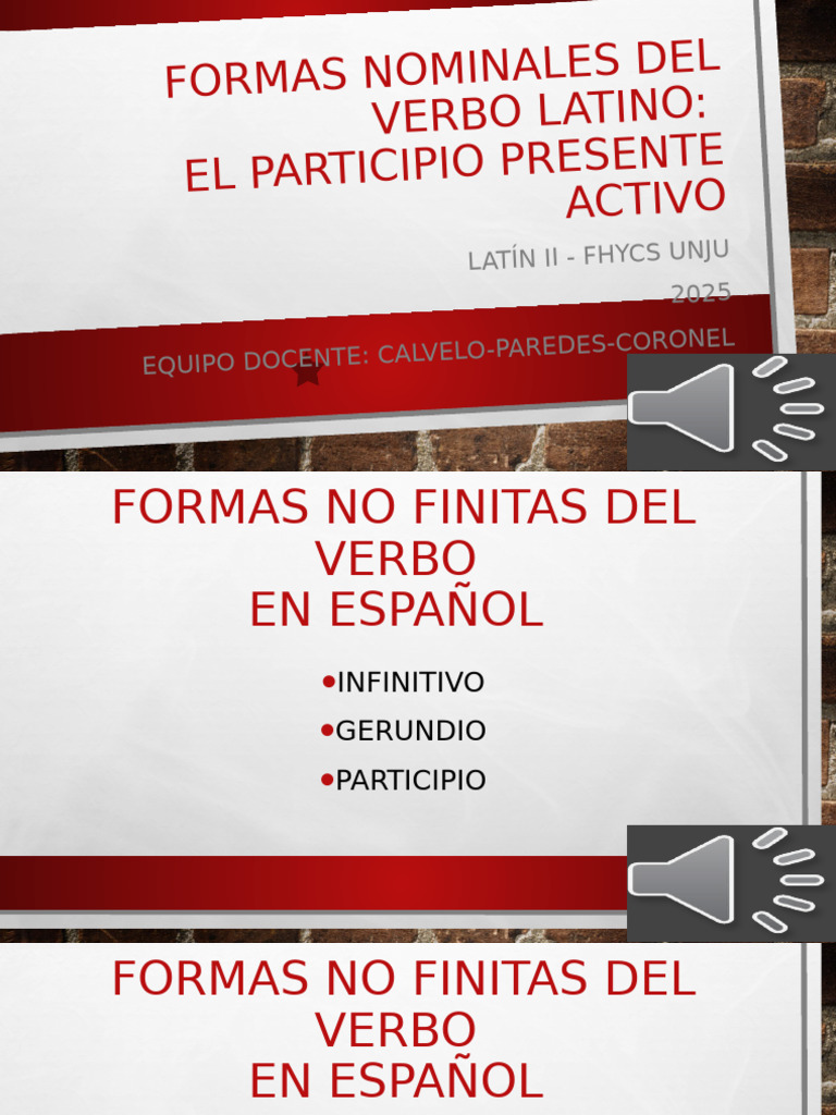 Formas Nominales Del Verbo Latino PARTICIPIO PRESENTE ACTIVO | PDF