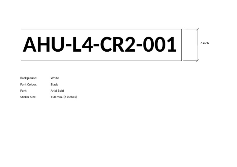 AHU Drip Tray Label | PDF