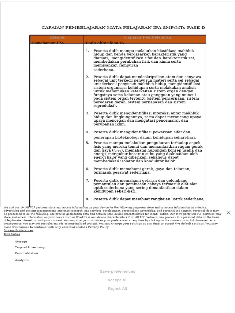 PDF Cp Dan Atp Ipa Kelas 7 Compress | PDF