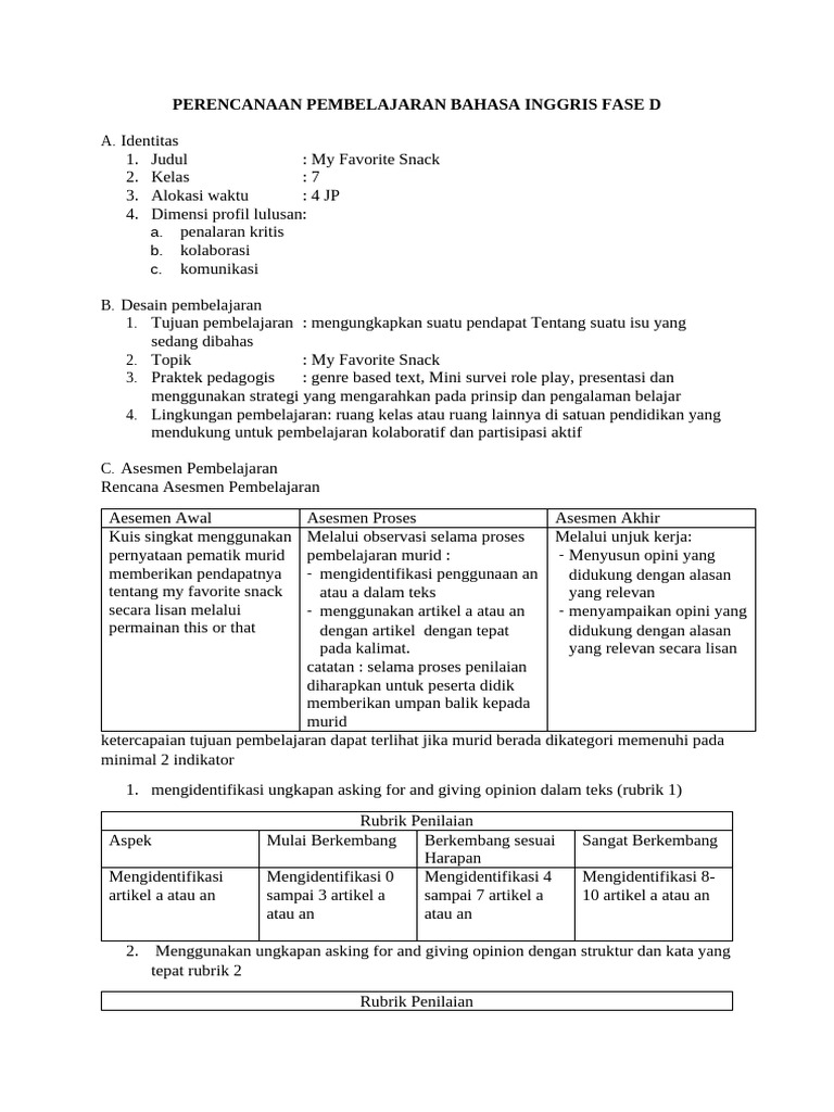 Grade 7 Chapter 2 Unit 2. My Favorite Snack | PDF