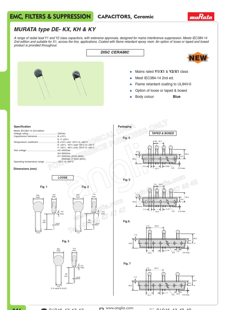 Capacitores Ceramicos MURATA Type de - KX, KH & KY | PDF ...