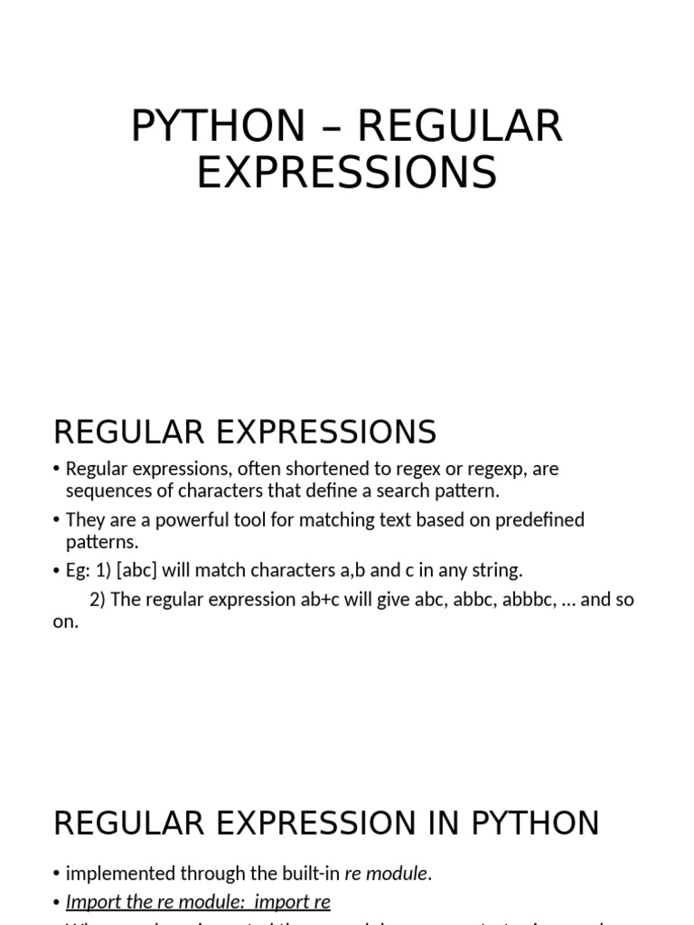 Python - Regular Expressions | PDF | Regular Expression | Notation
