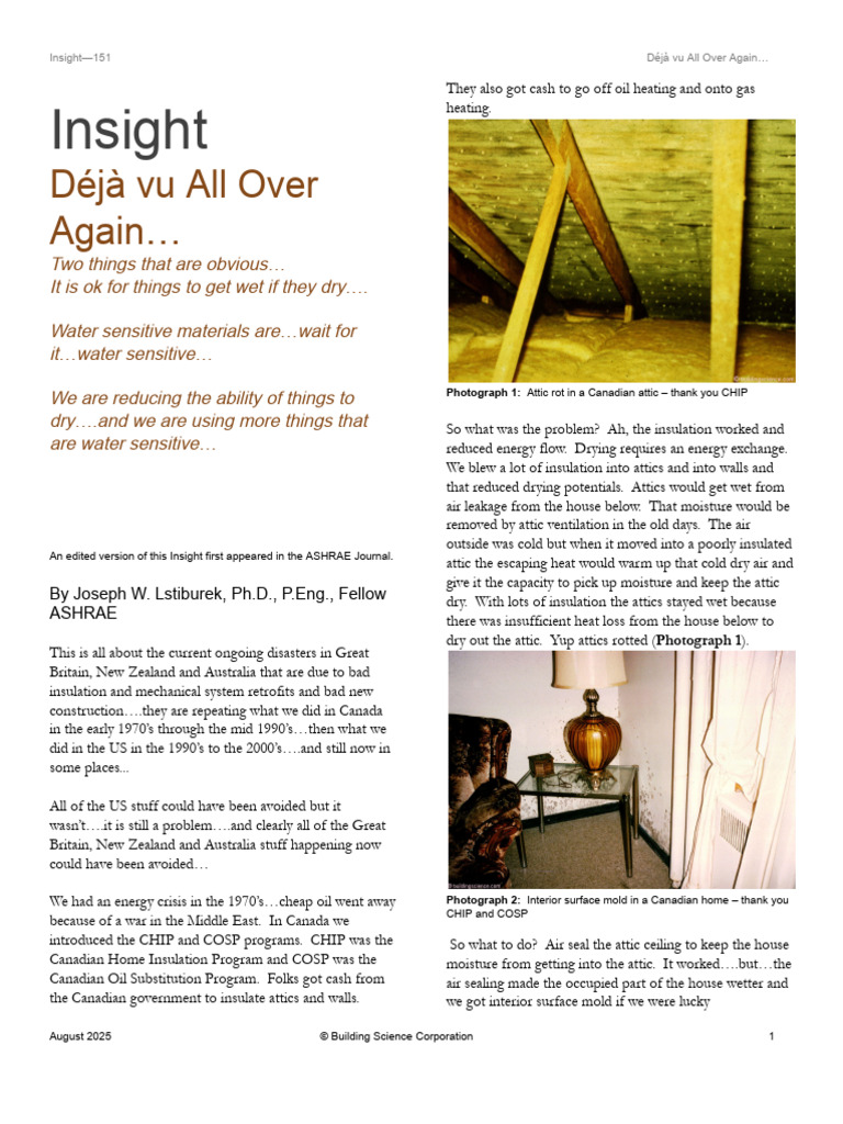 2025 Lstiburek Deja Vu Failures Systems11 | PDF | Building Insulation ...
