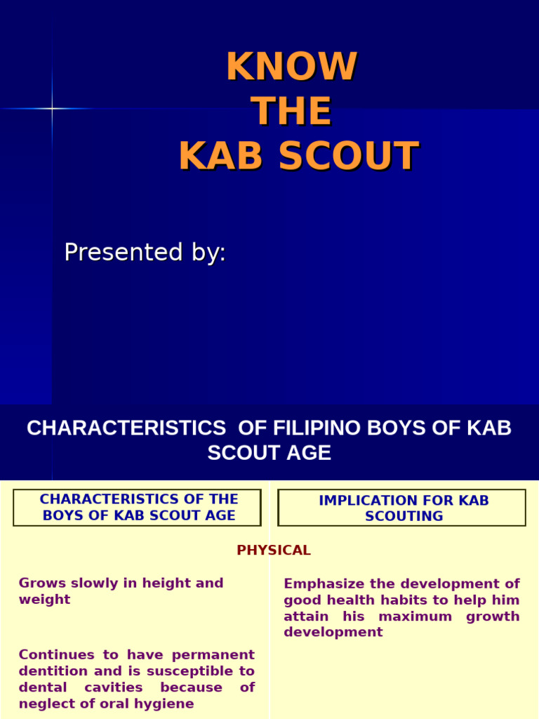 KAB Scout Age Characteristics and Guidance | PDF | Morality | Psychology