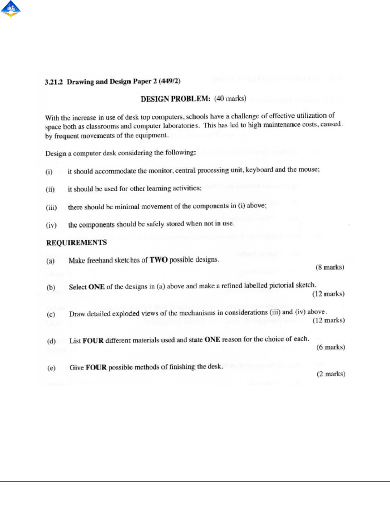 Kcse 2015 Drawing and Design Questions Paper 1 | PDF