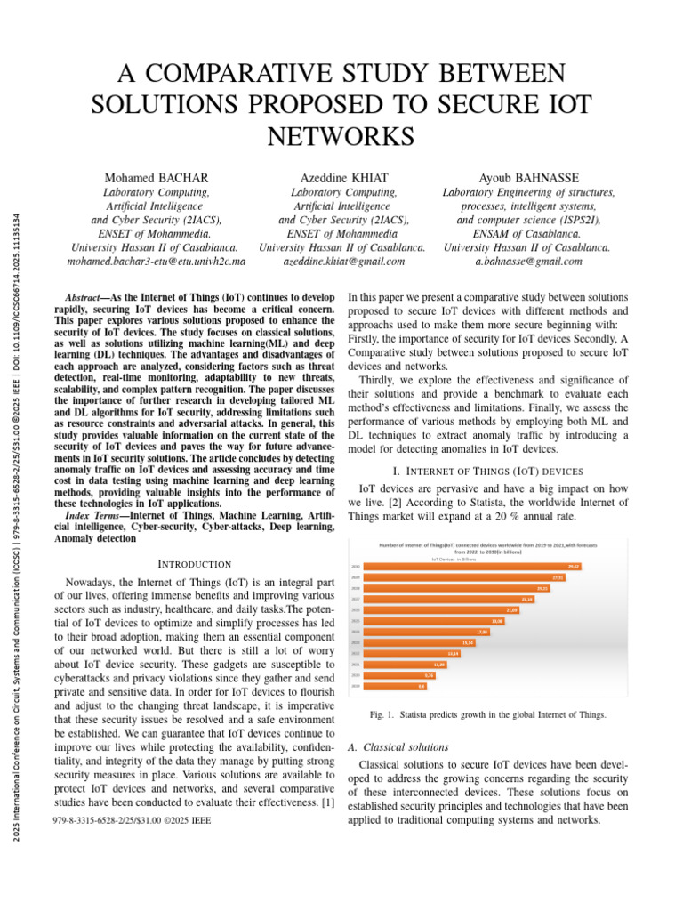 Comparative Analysis of IoT Security Solutions | PDF | Internet Of ...