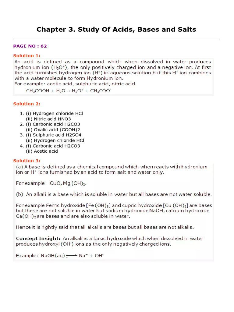 Acids, Bases, and Salts Study Guide | PDF | Acid | Ph