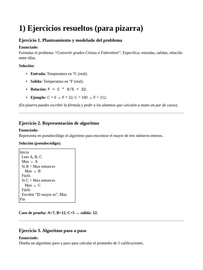 Ejercicios Básicos de Fundamentos de Programacion | PDF | Triángulo | Algoritmos