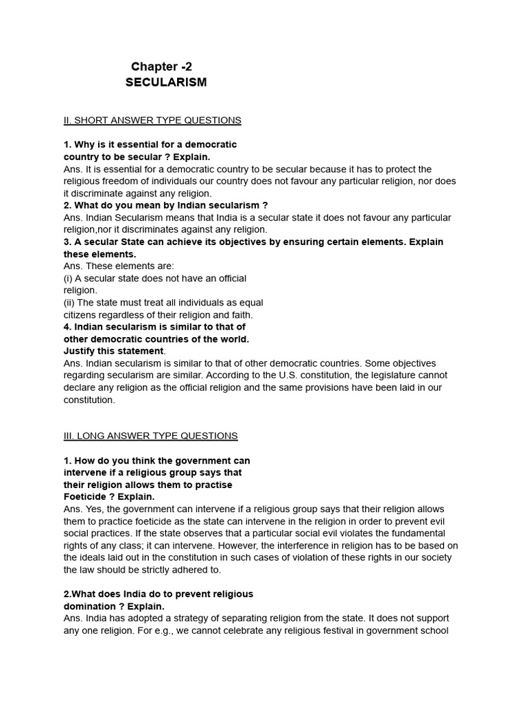 Chapter -2 ( SPL) _ Class 8th | PDF | Secularism | Government