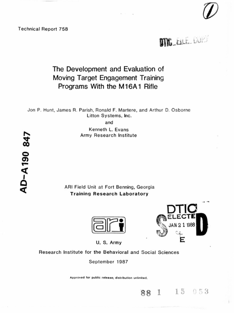 The Development and Evaluation of Moving Target Engagement Training ...