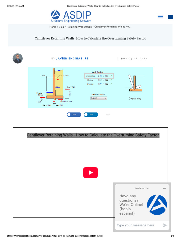 Overturning Safety Factor for Walls | PDF | Applied And ...