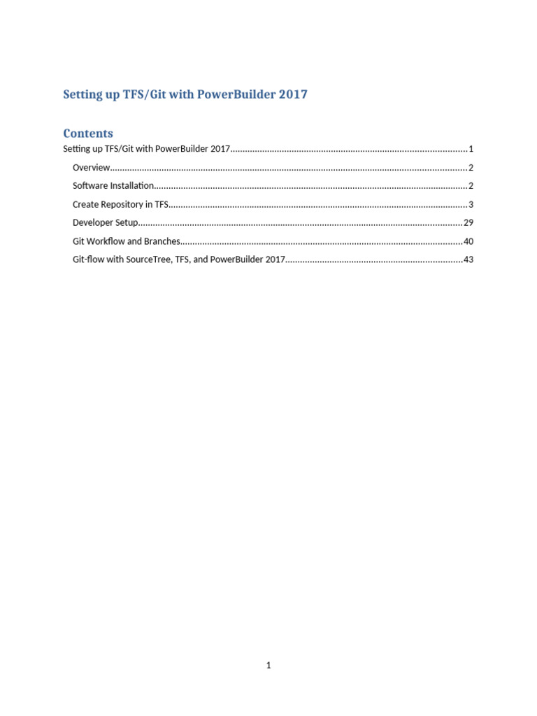 Setting Up TFS and Git With PB 2017 | PDF | Version Control | Software Development