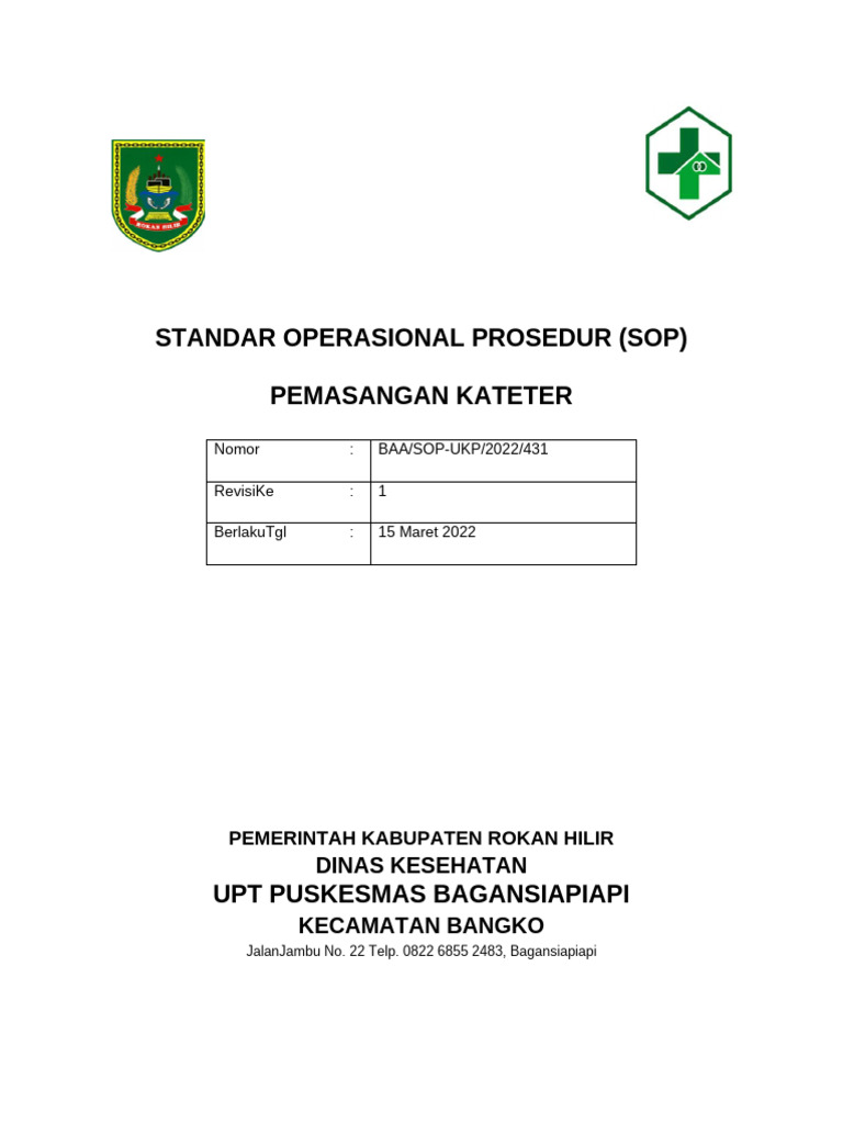 Sop Pemasangan Kateter | PDF