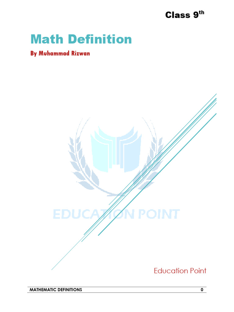 Class 9 Maths Definitions Guide | PDF | Triangle | Rectangle