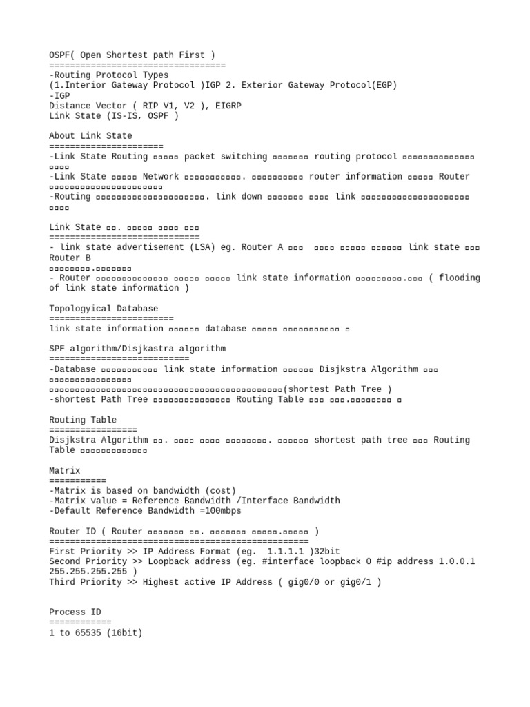 OSPF Note | PDF