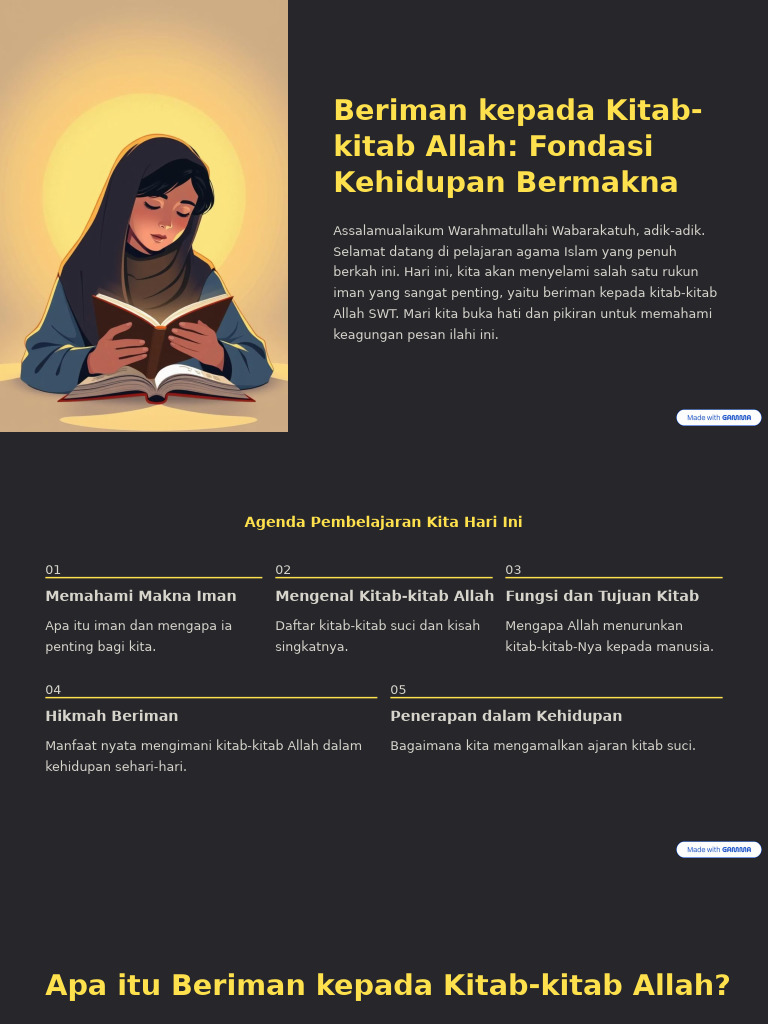 Beriman Kepada Kitab Kitab Allah Fondasi Kehidupan Bermakna | PDF