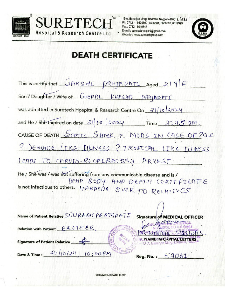 Death Certificate | PDF