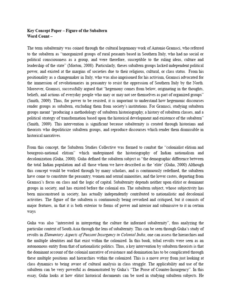 Understanding the Figure of the Subaltern | PDF | Postcolonialism ...