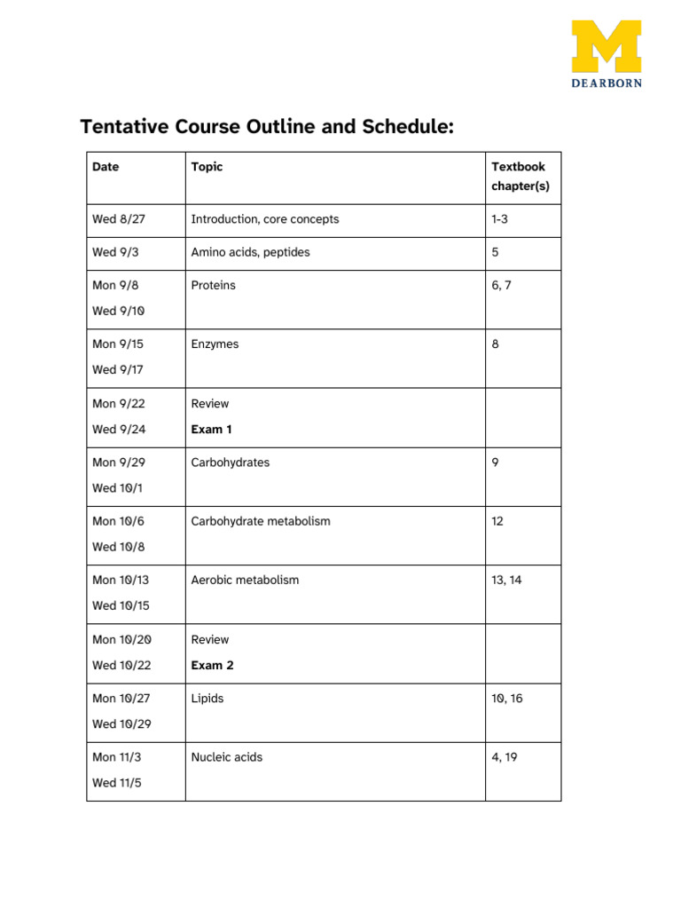 BCHM 370-002 Syllabus F2025 | PDF