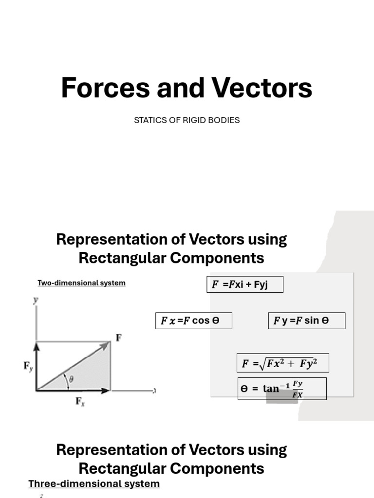 Understanding Forces and Vectors in Statics | PDF | Euclidean Vector ...