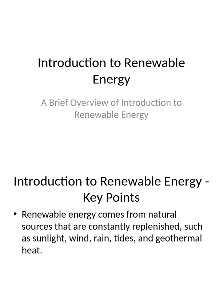 Introduction To Renewable Energy | PDF