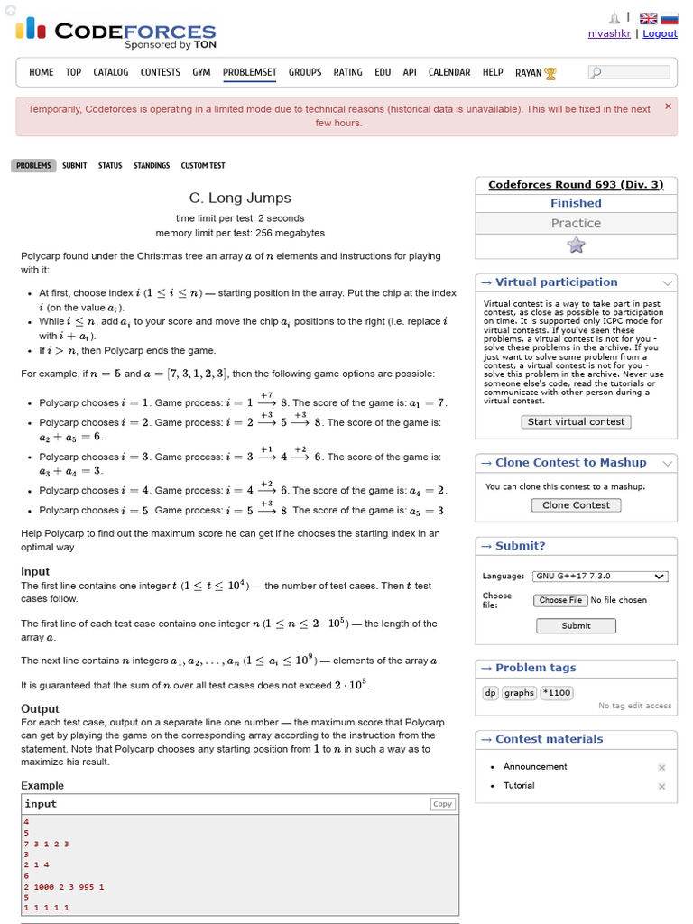 Problem - 1472C - Codeforces | PDF | Software Engineering | Computer Engineering