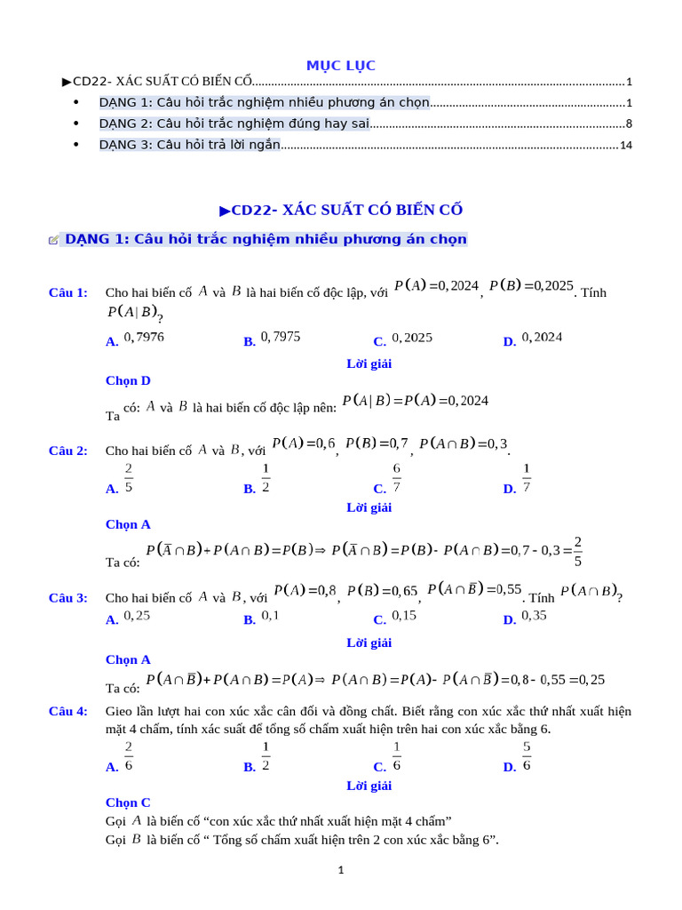 Bai 22 - Xac Suat Co Dieu Kien | PDF