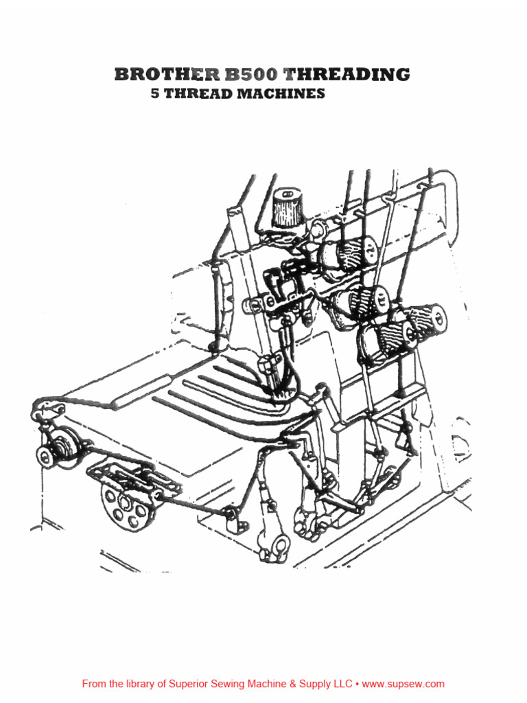 Brother B500 - (5 Thread) Threading Diagram | PDF
