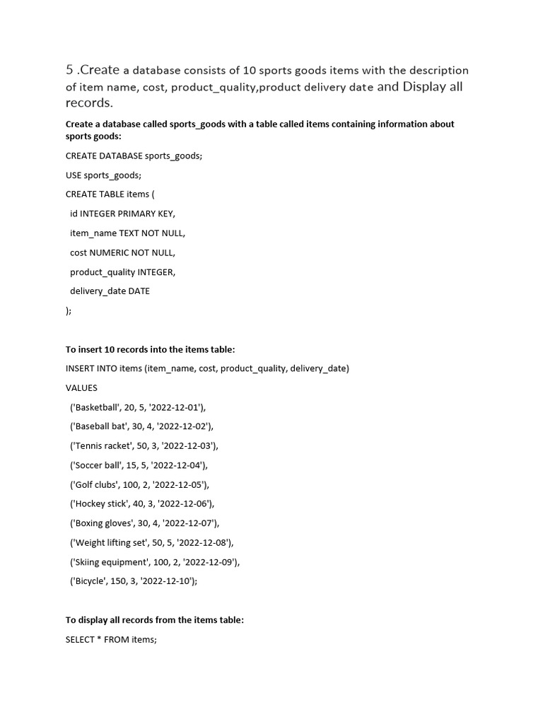 DB VLab Assignment5 | PDF