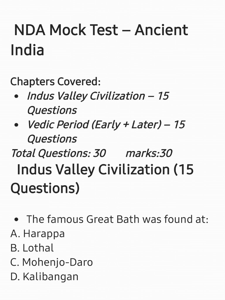 Ancient India Mock Test | PDF