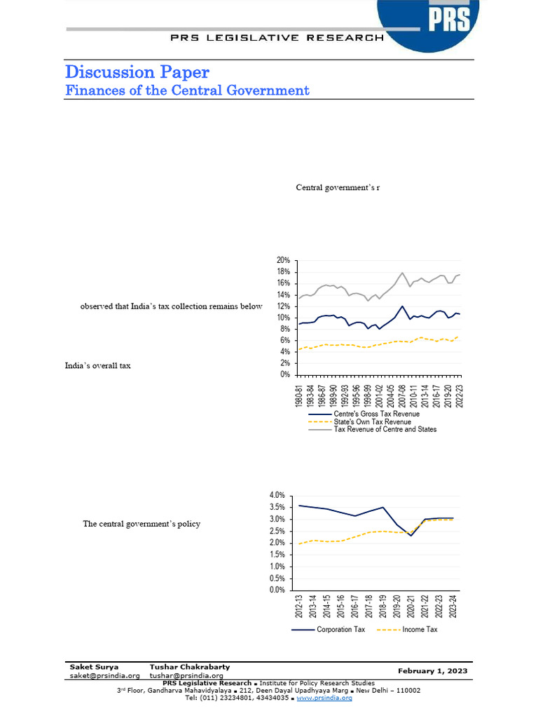 Central Government Finance Analysis | PDF | Government Budget Balance ...