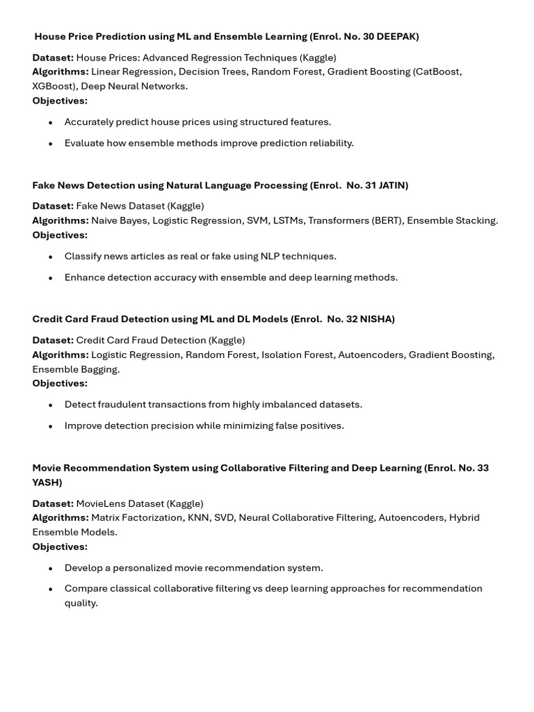 MSC Projects New Candidates | PDF