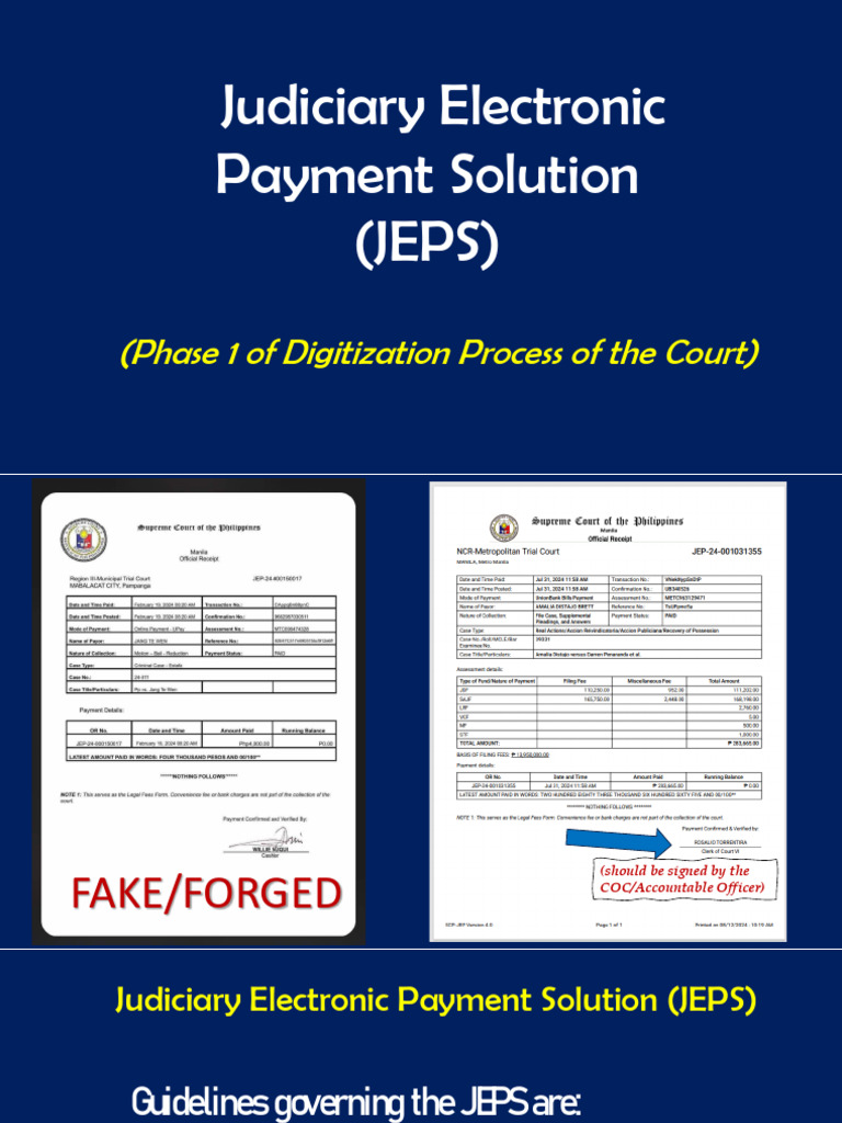 JEPS Payment Guidelines and Channels | PDF | Payments