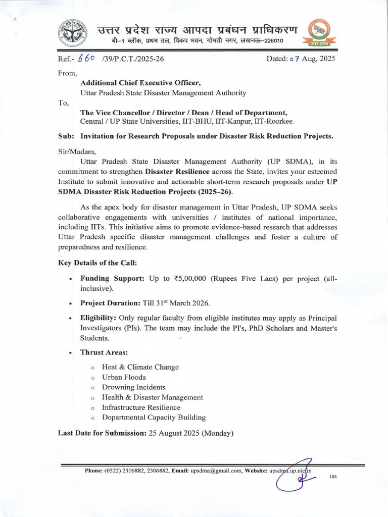 Letter No 660 | PDF | Emergency Management | Disaster Risk Reduction