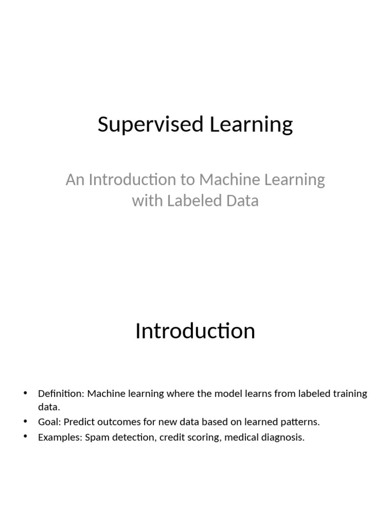 Supervised Learning Pp t | PDF