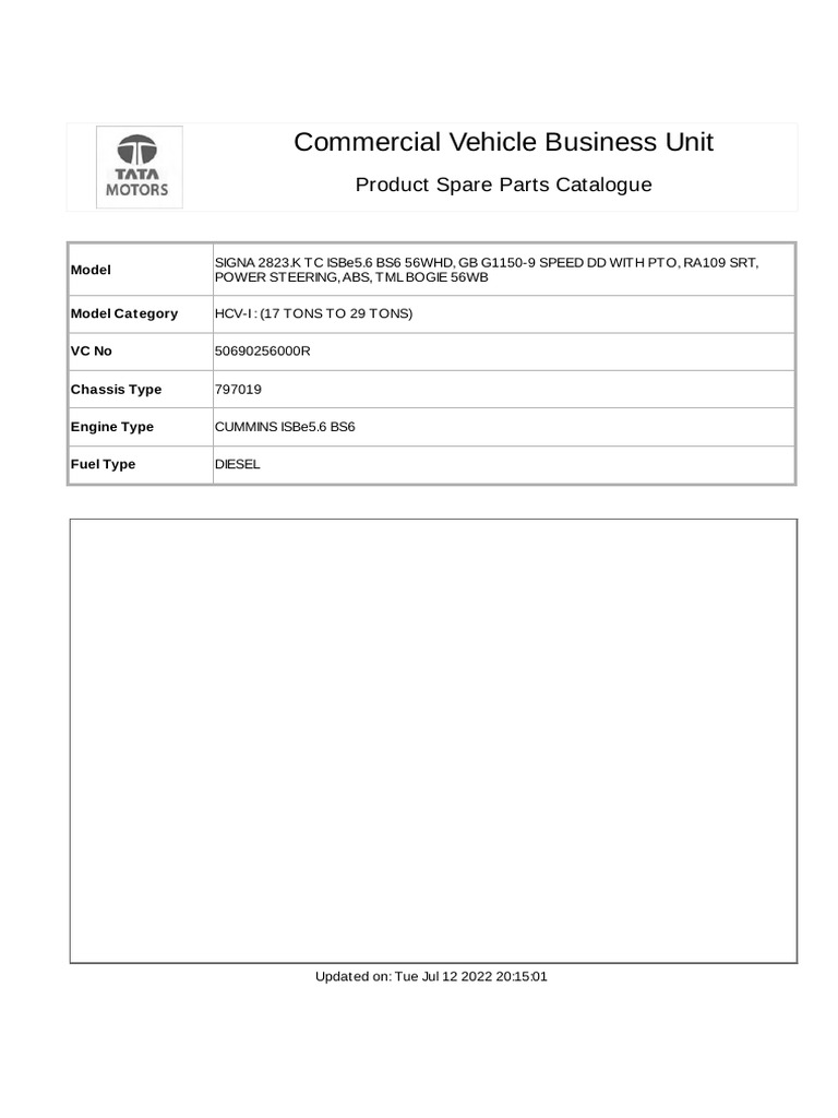 TATA Signa 2823 | PDF | Vehicles | Vehicle Parts