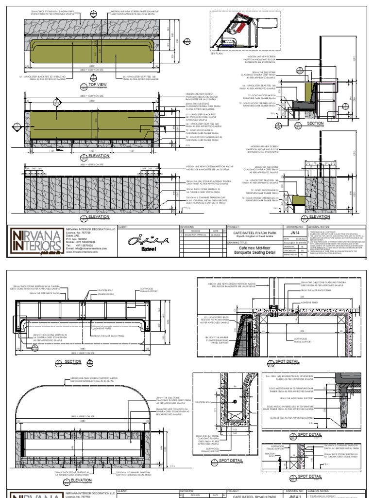 Cafe Mid-Floor Banquette Seating Detail | PDF | Architectural Design ...