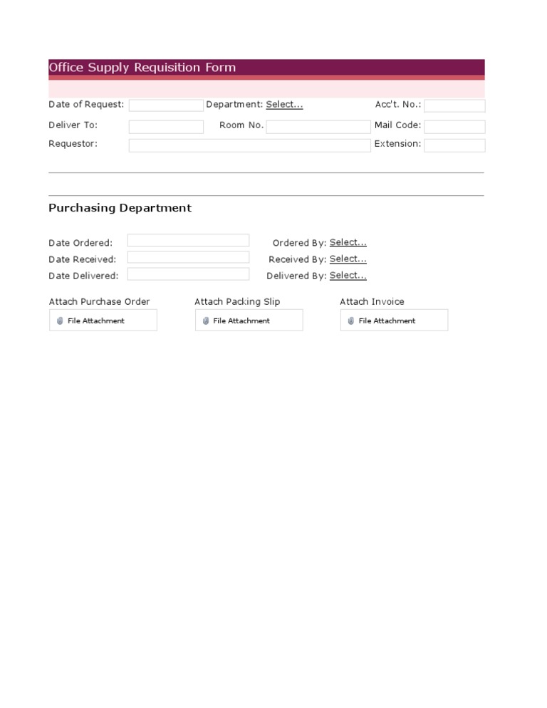 Office Supply Requisition Form: Purchasing Department | PDF | Law