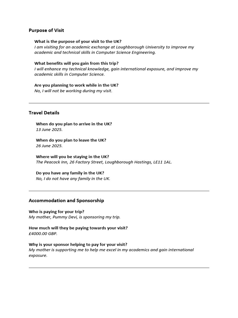 UK Academic Exchange Visit Details | PDF