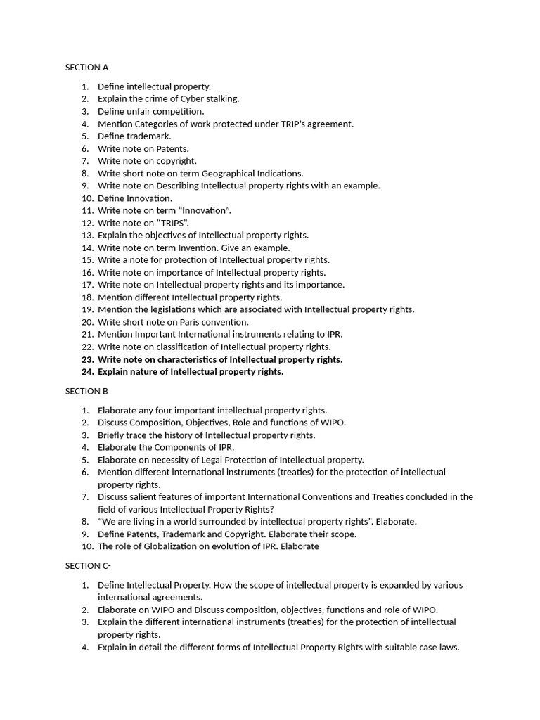 Unit 1 Ipr | PDF | Intellectual Property | World Intellectual Property ...