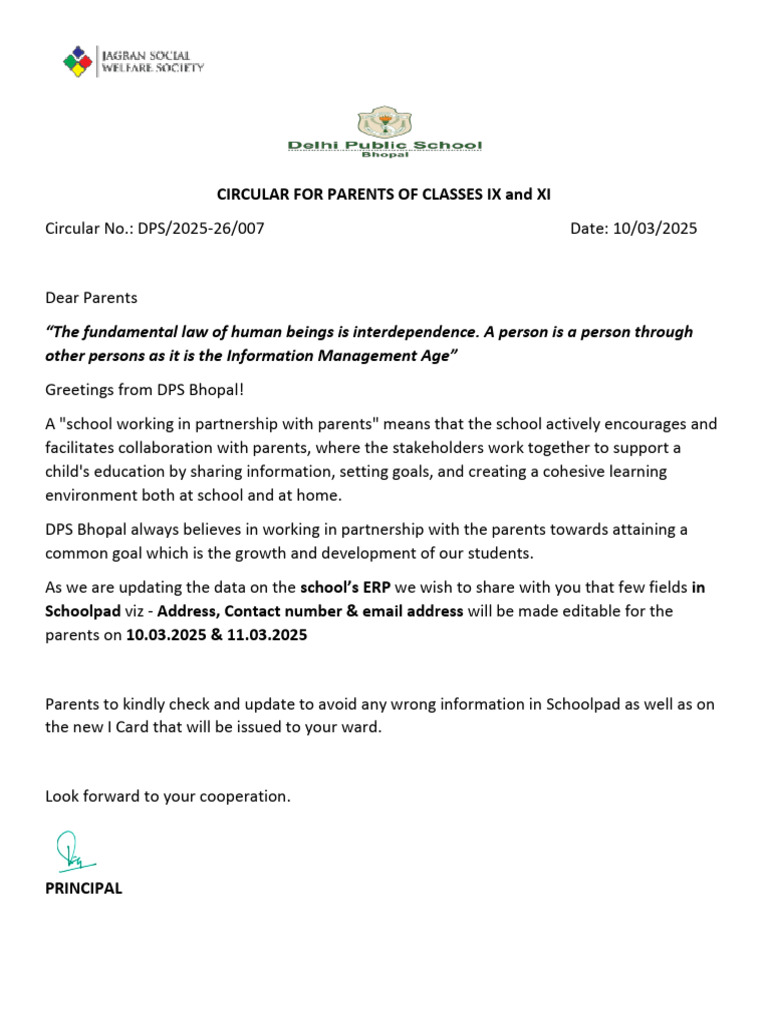 Circular 20250310154239 Updated 2025-26 Circular For Parents Ix and Xi ...