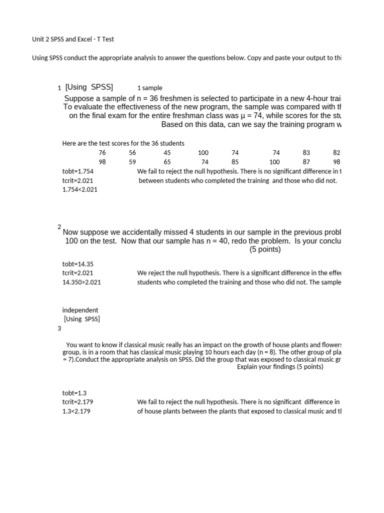 SPSS T-Test Analysis for Training Effectiveness | PDF | Student's T ...