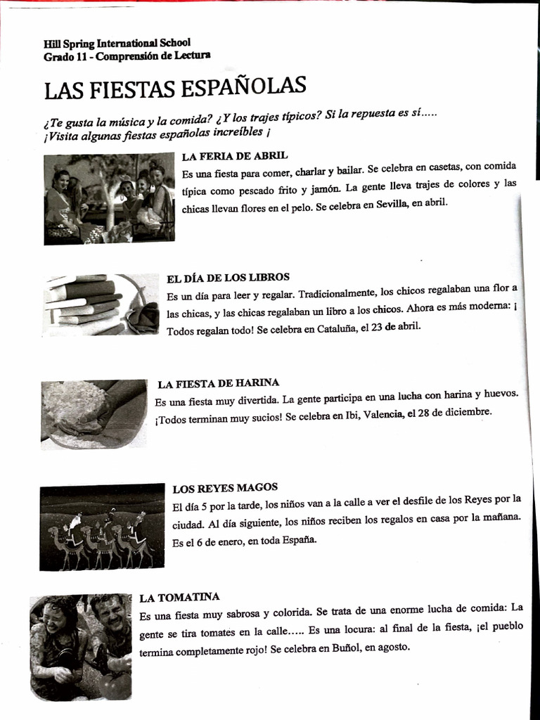 Las fiestas Españolas | PDF