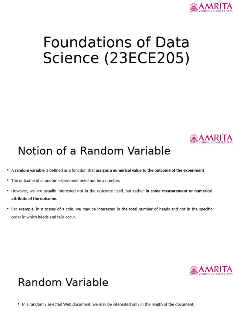 Understanding Random Variables in Data Science | PDF | Probability Distribution | Random Variable